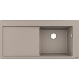Hansgrohe Einbauspüle 43314380 1050 x 510 mm, 1 Hauptbecken rechts, Abtropffläche, betongrau