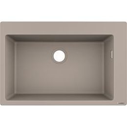 Hansgrohe Einbauspüle 43313380 770 x 510 mm, 1 Hauptbecken, Hahnloch vordefiniert, betongrau