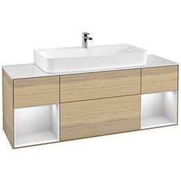 Villeroy & Boch Villeroy und Boch Finion Waschtischunterschrank G211MTPC 160cm, Abdeckplatte white matt, Emotion, Regale White matt lacquer, Oak Veneer