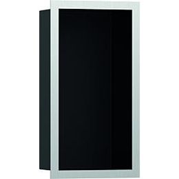Hansgrohe XtraStoris Wandnische 56095800 30x15x10cm, mit Designrahmen, mattschwarz, Edelstahl optic