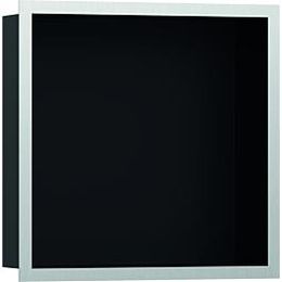Hansgrohe XtraStoris Wandnische 56098800 30x30x10cm, mit Designrahmen, mattschwarz, Edelstahl optic