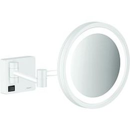 Hansgrohe AddStoris Rasierspiegel 41790700 mit LED Leuchte, Wandmontage, mattweiß