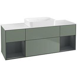Villeroy & Boch Villeroy und Boch Finion Waschtischunterschrank G741HGGM 160x60,3x50,1cm, Regale Midnight matt lacquer, Olive Matt Lacquer