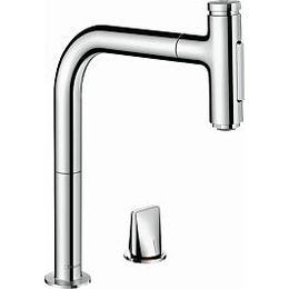 Hansgrohe Metris Select 2-Loch-Küchenmischer 73819000 chrom, 2jet, Ausziehbrause