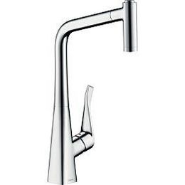 Hansgrohe Metris Spültisch-Einhebelmischer 73824000 mit Ausziehbrause, 2jet, sBox, chrom