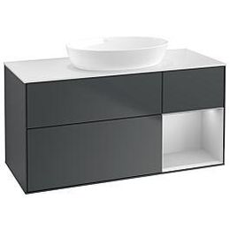 Villeroy & Boch Villeroy und Boch Finion Waschtischunterschrank GA71GJHG 120cm, Abdeckplatte white matt, Emotion, Regale Light grey matt lacquer, Midnight Blue Matt Lacquer