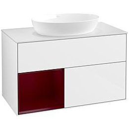 Villeroy & Boch Villeroy und Boch Finion Waschtischunterschrank FA11HBGF 100cm, Abdeckplatte white matt, Regale Peony matt lacquer, Glossy white lacquer
