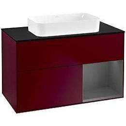 Villeroy & Boch Villeroy und Boch Finion Waschtischunterschrank G662GKHB 100x60,3x50,1cm, Regal rechts Anthracite matt, Peony Matt