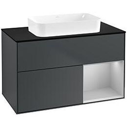 Villeroy & Boch Villeroy und Boch Finion Waschtischunterschrank G662GJHG 100x60,3x50,1cm, Regal rechts Light grey matt, Midnight Blue Matt Lacquer