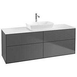 Villeroy & Boch Villeroy und Boch Finion Waschtischunterschrank G85100GK 160x60,3cm, Emotion, Abdeckplatte white matt, Anthracite matt