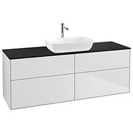 Villeroy & Boch Villeroy und Boch Finion Waschtischunterschrank G85200MT 160x60,3cm, Emotion, Abdeckplatte black matt, White matt lacquer