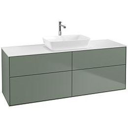 Villeroy & Boch Villeroy und Boch Finion Waschtischunterschrank F85100GM 160x60,3cm, Abdeckplatte white matt, Olive Matt Lacquer