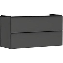 Hansgrohe Xelu Q Waschtischunterschrank 54036670 1180x605x475mm, 2 Schubladen, diamantgrau matt, mattschwarz