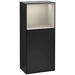Villeroy & Boch Villeroy und Boch Finion Seitenschrank G500HHPD 41,8x93,6cm, links, Emotion, Regal oben Sand Matt, Black matt lacquer
