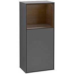 Villeroy & Boch Villeroy und Boch Finion Seitenschrank G500GNGK 41,8x93,6cm, links, Emotion, Regal oben Walnut veneer, Anthracite matt