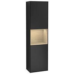 Villeroy & Boch Villeroy und Boch Finion Hochschrank F470PCPD 41,8x151,6x27cm, rechts, Regal Oak Venerr, Black matt lacquer