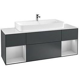 Villeroy & Boch Villeroy und Boch Finion Waschtischunterschrank F211GJHG 160cm, Abdeckplatte white matt, Regale Light grey matt lacquer, Midnight Blue Matt Lacquer