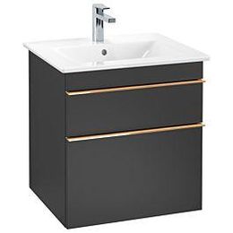 Villeroy & Boch Villeroy und Boch Venticello Waschtisch-Unterschrank A92305PD 55,3 x 59 x 50,2 cm, Griff Copper, Black Matt Lacquer