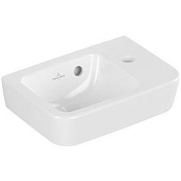 Villeroy & Boch Villeroy und Boch O.novo Handwaschbecken 43433601 36x25cm, eckig, Becken links, mit Hahnloch, mit Überlauf, weiß