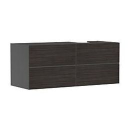 Hansgrohe Xevolos E Waschtischunterschrank 54241730 1370x555x550mm, 4 Schubladen, rechts, schiefergrau matt, Eiche dunkel