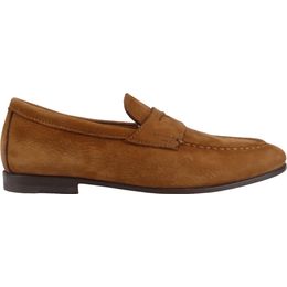 Santoni Loafer - Mocassino in Pelle Martellata Marrone - Gr. UK_9 - in Braun - f&uuml;r Damen