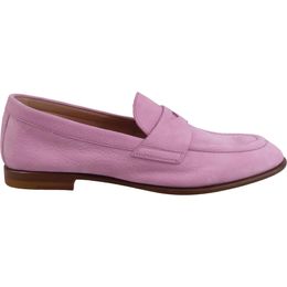 Santoni Loafer - Mocassino Penny da Donna in Nabuk Rosa - Gr. 36 (EU) - in Gold - f&uuml;r Damen