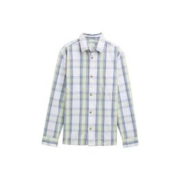 Tom Tailor Herren Overshirt mit Karomuster, blau, Kariert, Gr. M
