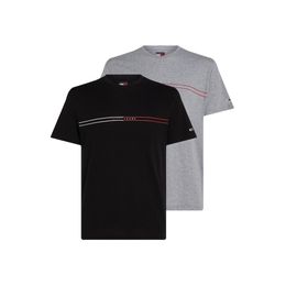 Tommy Jeans T-Shirt Herren Gr&ouml;&szlig;e S graumeliert / cranberry / schwarz / wei&szlig;
