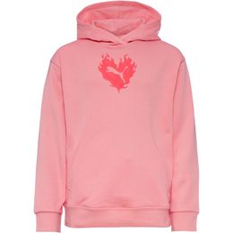 Puma Flaming Love Hoodie Mädchen - rosa - Gr. 152 - Baumwolle/Polyester