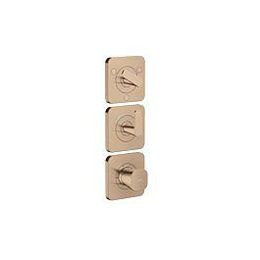 Hansgrohe Axor Citterio C Thermostatmodul 380/120, 49710300 cubic cut, Polished Red Gold, Unterputz, mit Rosetten
