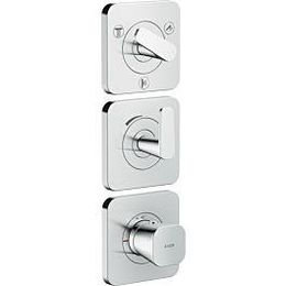 Hansgrohe Axor Citterio C Thermostatmodul 380/120, 49710000 cubic cut, mattschwarz, Unterputz, mit Rosetten