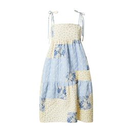 EDITED Kleid 'Delila' Damen Größe 38 beige / creme / marine / hellblau Winterkleid
