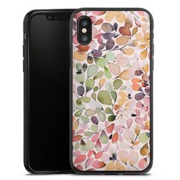 DeinDesign iPhone X Handy Silikon H&uuml;lle Case schwarz Handyh&uuml;lle Eukalyptus Muster Pattern