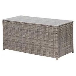 Auflagenbox Merxx, grau, B:123cm H:60cm T:54cm, Stahl, Geflecht Polyrattan, Aufbewahrungsboxen, Polyrattan