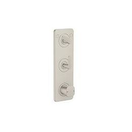 Hansgrohe Thermostat Modul 380/120 UP FS 49701800 cubic cut, Edelstahl Optik, Unterputz, mit Platte