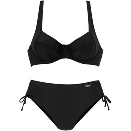 Lascana Damen B&uuml;gel-Bikini, schwarz, Gr&ouml;&szlig;e 48B