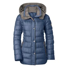 WITT Damen Steppjacke mit abnehmbarer Kapuze, jeansblau, Gr&ouml;&szlig;e 36