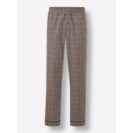 KINGsCLUB Herren Pyjama, beige-marine-kariert, Gr&ouml;&szlig;e 44/46