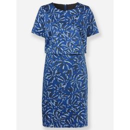 WITT Damen Druckkleid in Baumwoll-Webqualit&auml;t, royalblau-graphit-bedruckt, Gr&ouml;&szlig;e 18
