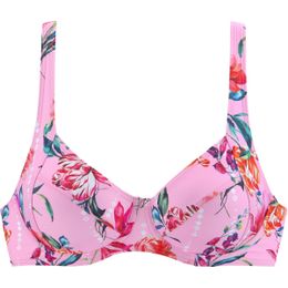 Sunseeker Damen B&uuml;gel-Bikini-Top, rosa-bedruckt, Gr&ouml;&szlig;e 42C