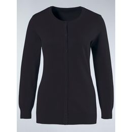 WITT Damen Strickjacke aus reiner Baumwolle, schwarz, Gr&ouml;&szlig;e 56