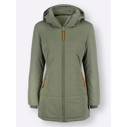 WITT Damen Outdoorjacke mit abnehmbarer Kapuze und Jersey-B&uuml;ndchen, khaki, Gr&ouml;&szlig;e 40