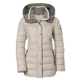 WITT Damen Steppjacke mit abnehmbarer Kapuze, naturstein, Gr&ouml;&szlig;e 25