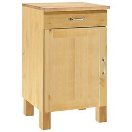 Unterschrank Home Affaire "Alby", beige (natur gebeizt, gewachst), B:50cm H:85cm T:50cm, Schränke, Breite 50 cm, 1 Tür, 1 Schublade