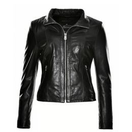 Lederjacke JCC "31020358", Damen, Gr. 42, schwarz, Oberstoff: 100% Lammnappa-Leder / Futter. 100% Polyester / Wattierung: 100% Polyester / &Auml;rmelfutter: 100% Polyester, Jacken