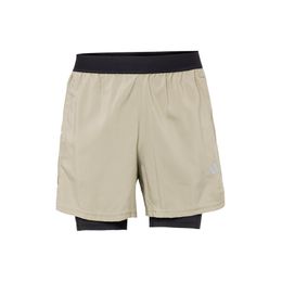 adidas Performance Sportshorts 'Gym Training 2-in-1' Herren Gr&ouml;&szlig;e L beige / schwarz / wei&szlig;