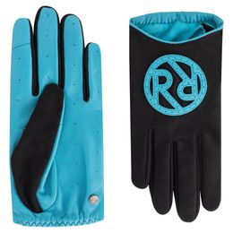 Roeckl Lederhandschuhe 'BELLE VIE VIE TOUCH' Damen Gr&ouml;&szlig;e M/L t&uuml;rkis / hellblau / schwarz