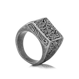 Akitsune Ring 'Floral' Herren Gr&ouml;&szlig;e 57 silber
