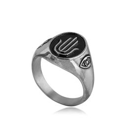 Akitsune Ring 'Hamsa' Herren Gr&ouml;&szlig;e 52 silber