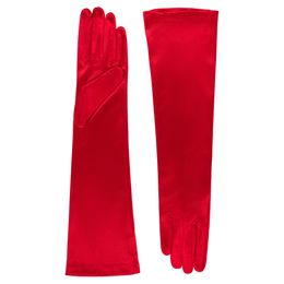 Roeckl Handschuhe 'SHINY SATIN LANG' Damen Gr&ouml;&szlig;e S rot / kirschrot / feuerrot / knallrot / hellrot